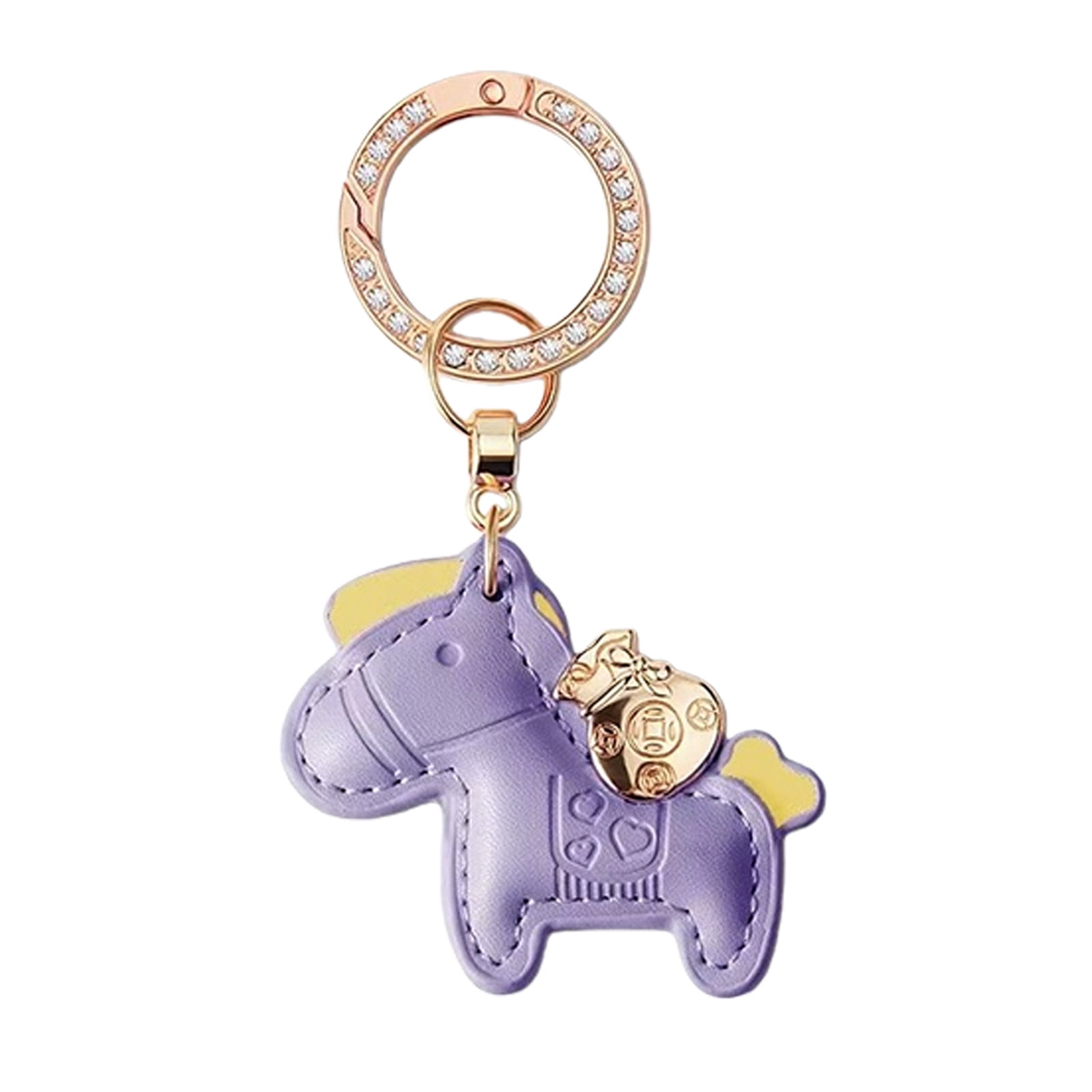 Cartoon Horse Keychain Featuring Soft PU Leather And Alloy Construction ...