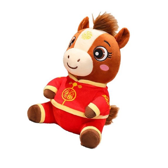 Cartoon Horse Toy Chinese New Year Cartoon Plush Toy Horse Fun Stuffed ...