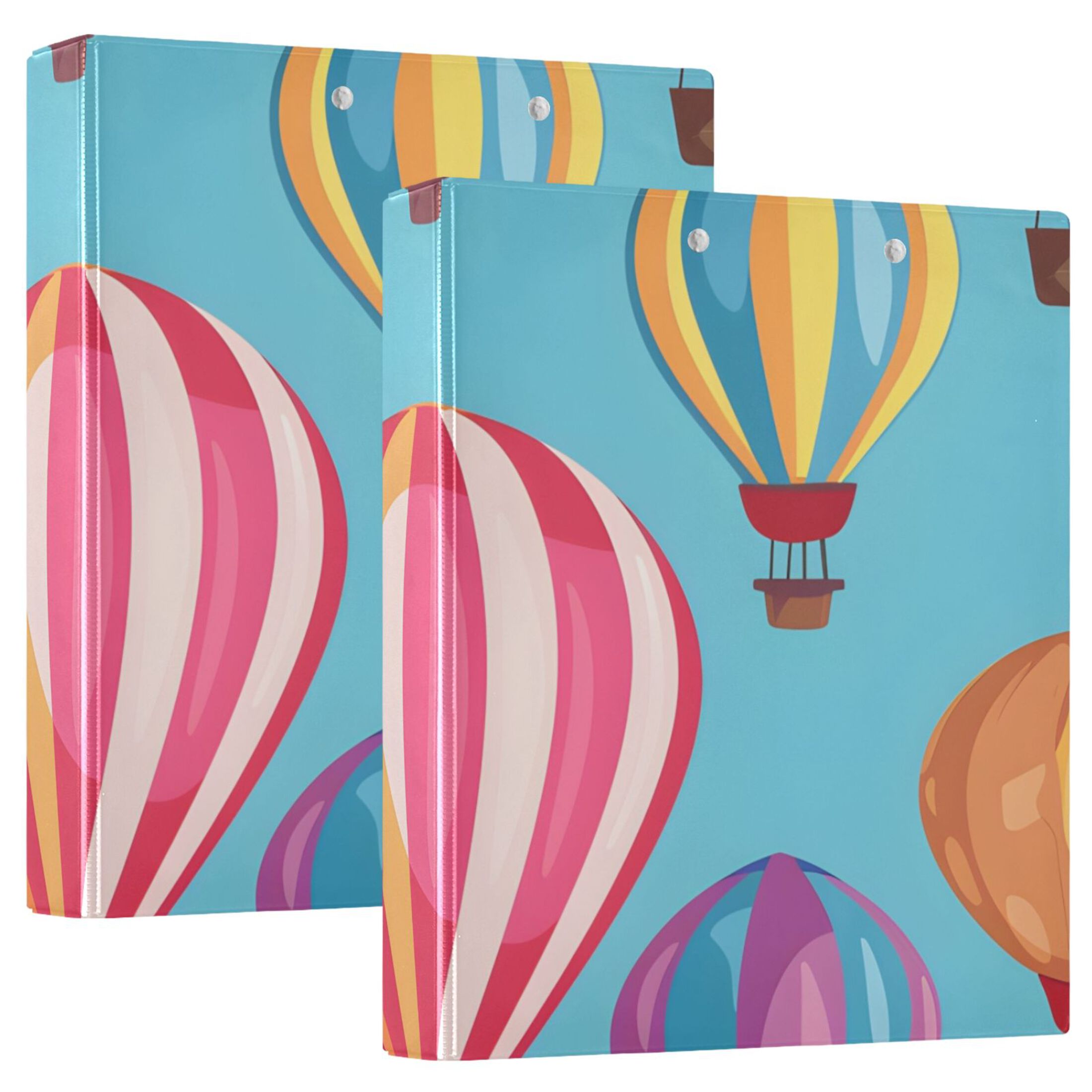 Cartoon Hot Air Balloon 3 Ring Hardcover Binders 1.5" Round Rings for ...