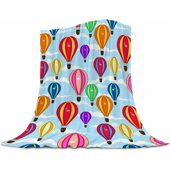 Cartoon Hot Air Balloon Blanket 60"x80" - Ultra Soft Flannel Throw for ...