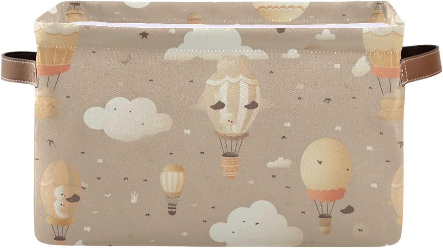 Cartoon Hot Air Balloon Storage Basket with Handles Collapsible Storage ...