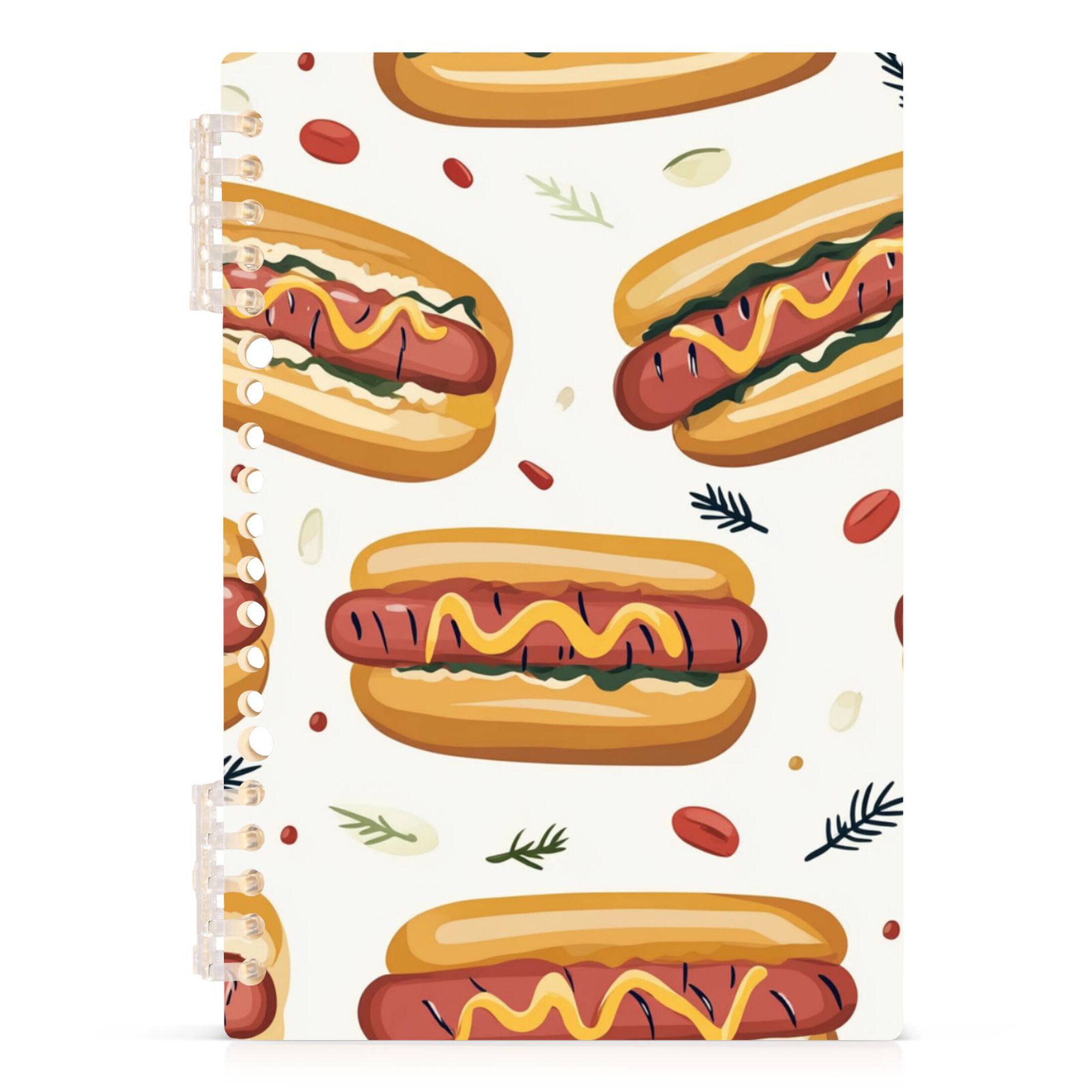 Cartoon Hot Dog Lined Spiral Journal Notebook 60 Pages A5 College Ruled ...