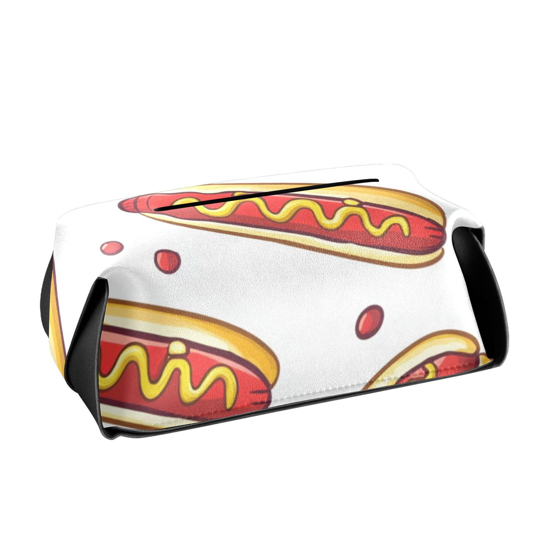 Cartoon Hot Dogs Tissue Box Cover Leather Square Rectangle Tissue Box ...