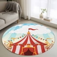Cartoon House Round Area Rug 4 FT, Non Slip Indoor Outdoor Rug, Funny ...