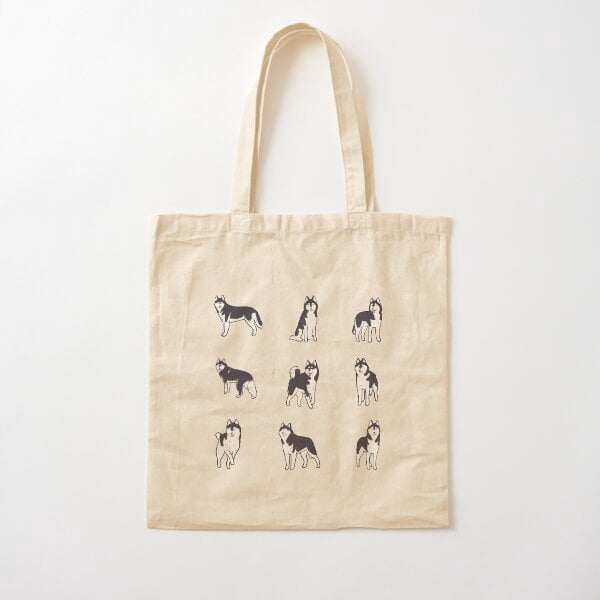 Cartoon Husky Dog Pack Cotton Tote Bag Canvas Tote Bag, Family Gift For ...