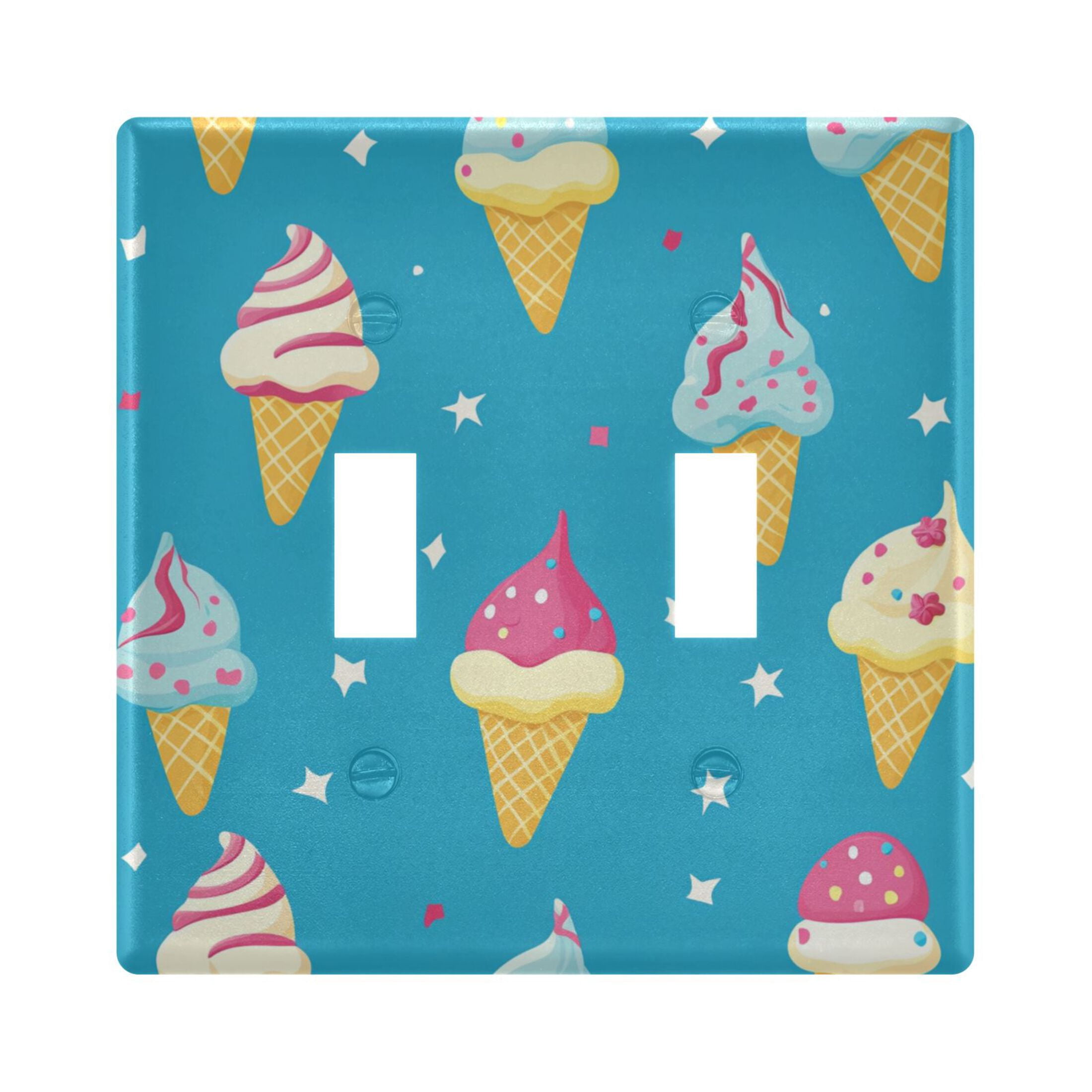 Cartoon Ice Cream Cones Stars Light Switch Cover Electrical Outlet ...
