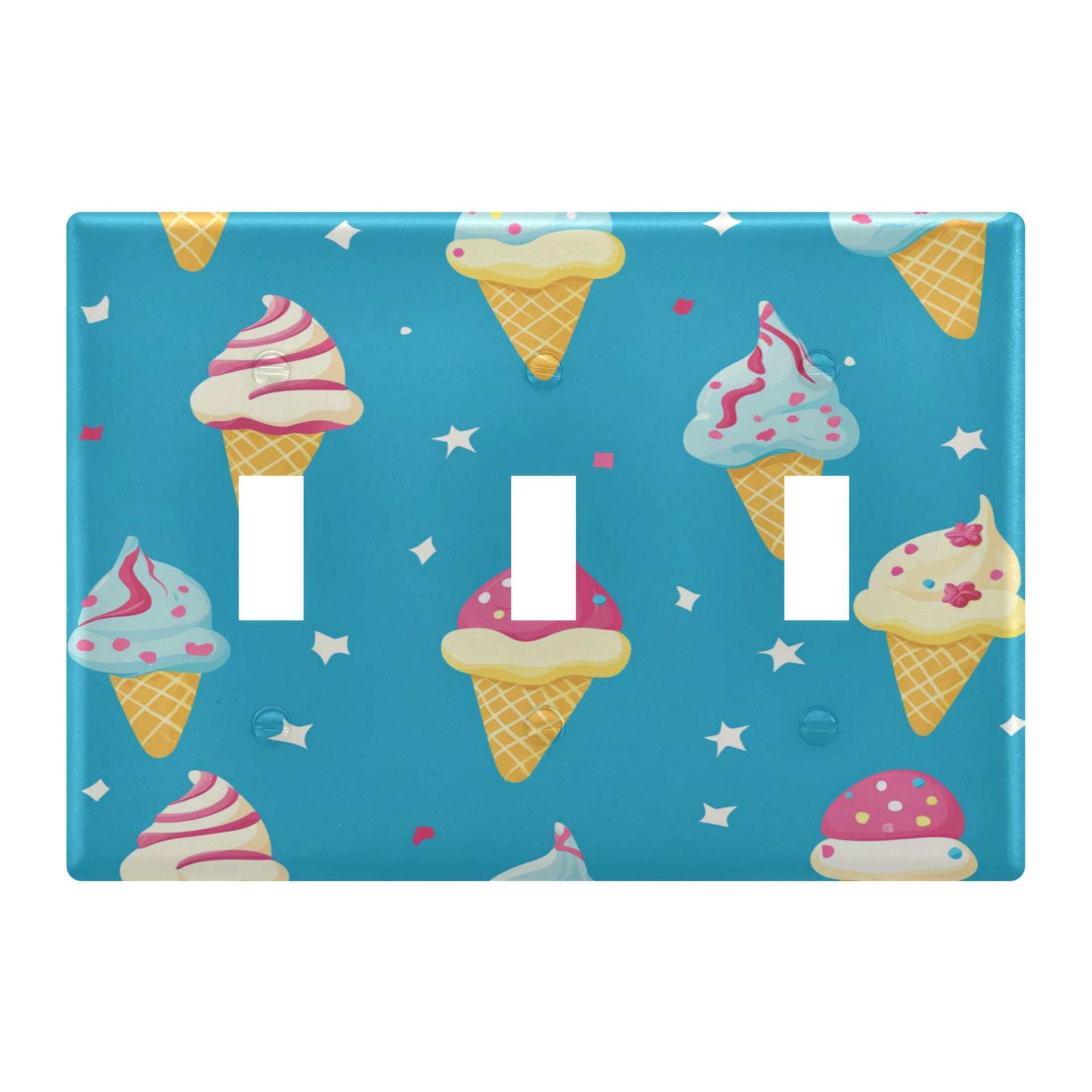 Cartoon Ice Cream Cones Stars Light Switch Cover Electrical Outlet ...