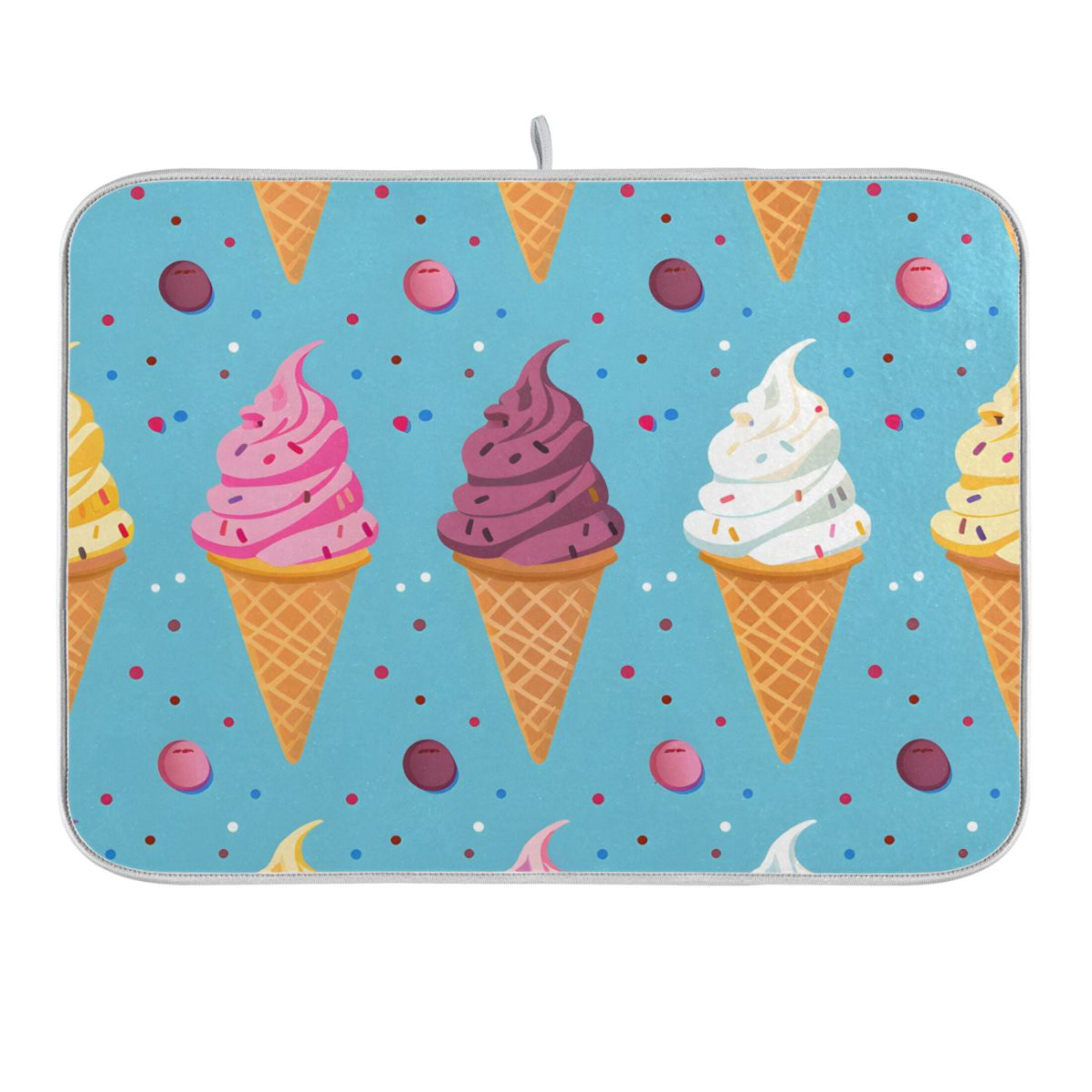 Cartoon Ice Cream Dish Drying Mat for Kitchen Counter 16x18 In ...