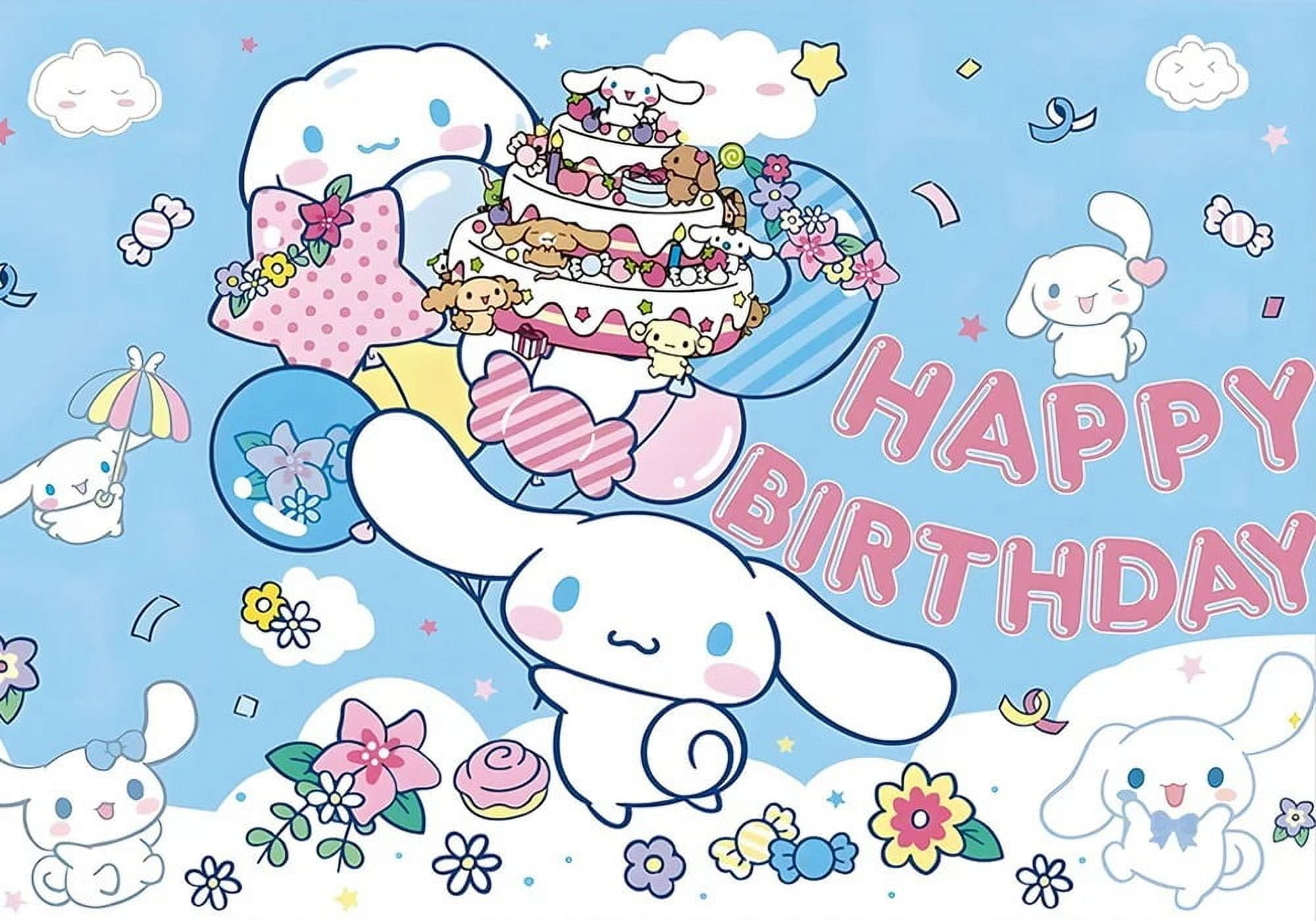 Cartoon Image Cinnamoroll Photo Backdrop Sanrio Jade Dog Girls Birthday ...