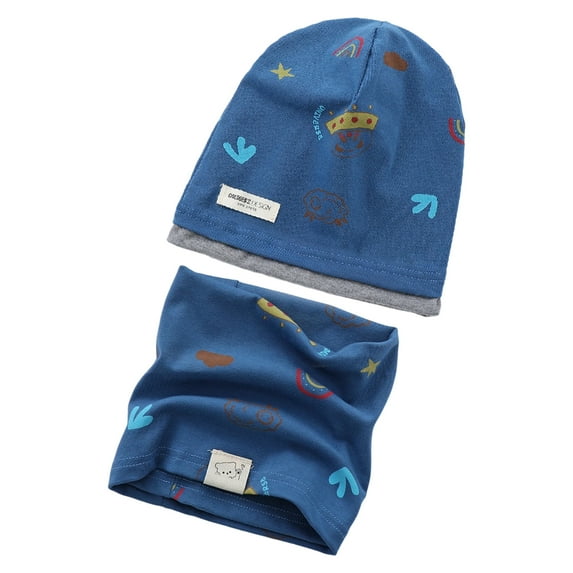 Cartoon Infant Winter Hat & Scarf Set - Stretchy Brimless Cotton Design ...