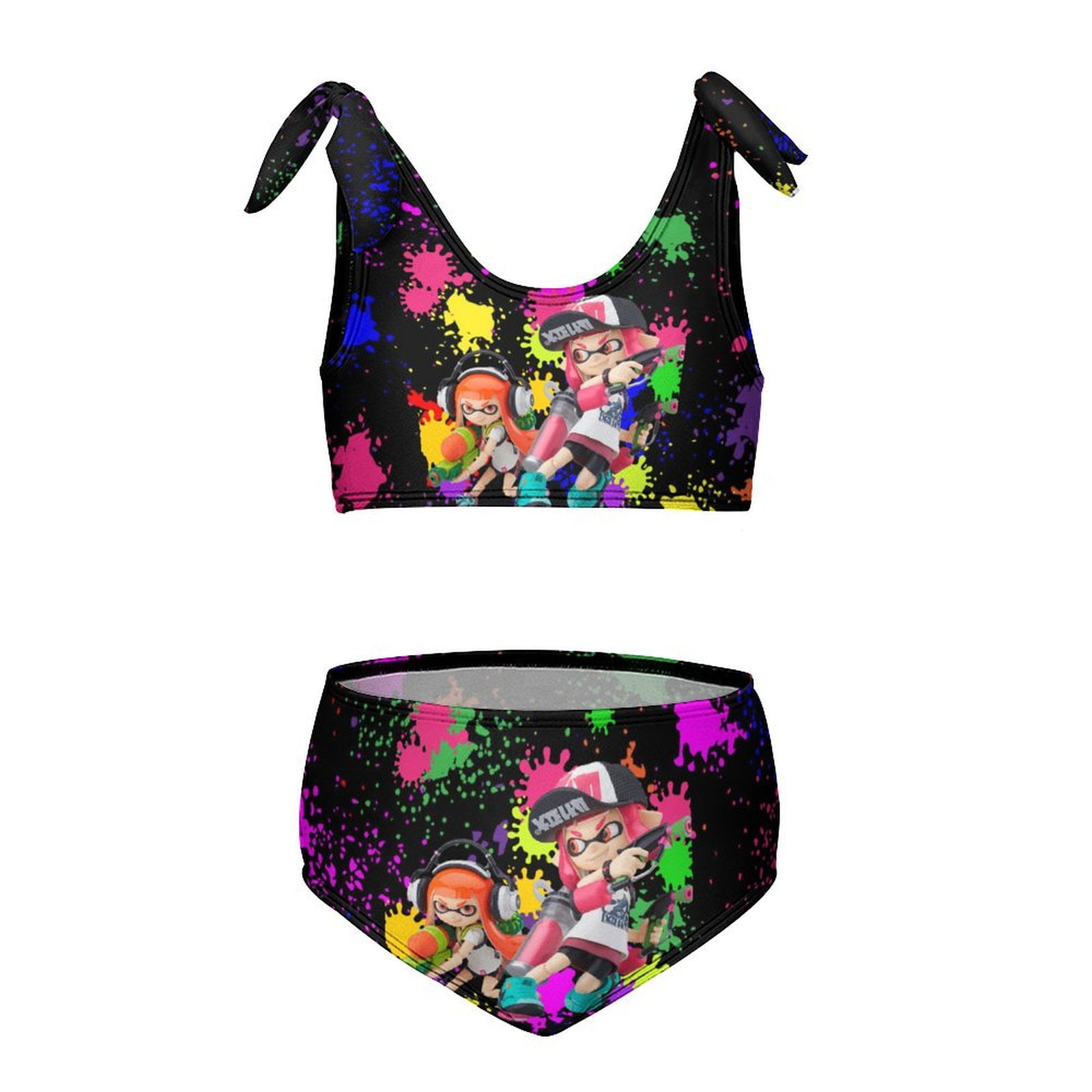 Cartoon Inkling Splatoon Girls Swimsuits Set 2pcs Summer Holiday ...