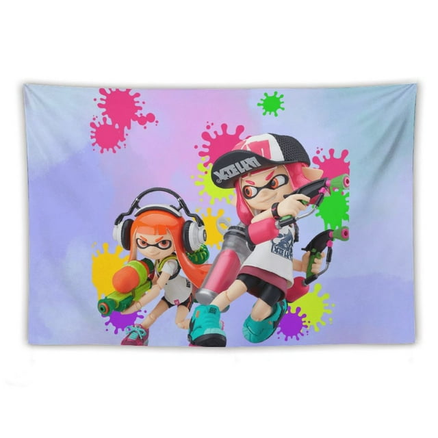 Cartoon Inkling Splatoon Tapestry Luxury Wall Hanging Tapestries Decor ...