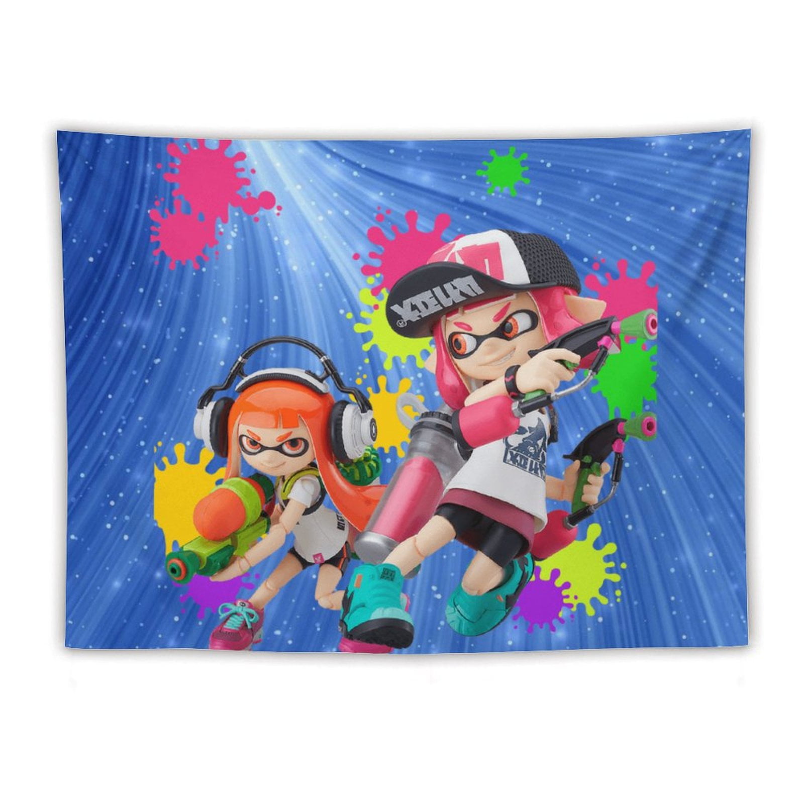 Cartoon Inkling Splatoon Tapestry Luxury Wall Hanging Tapestries Decor ...