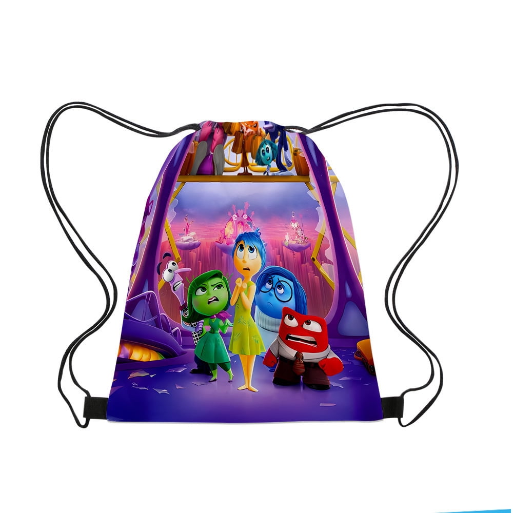 Cartoon Inside Out 2 Drawstring Backpack 3D Printed String Bag for Gym ...