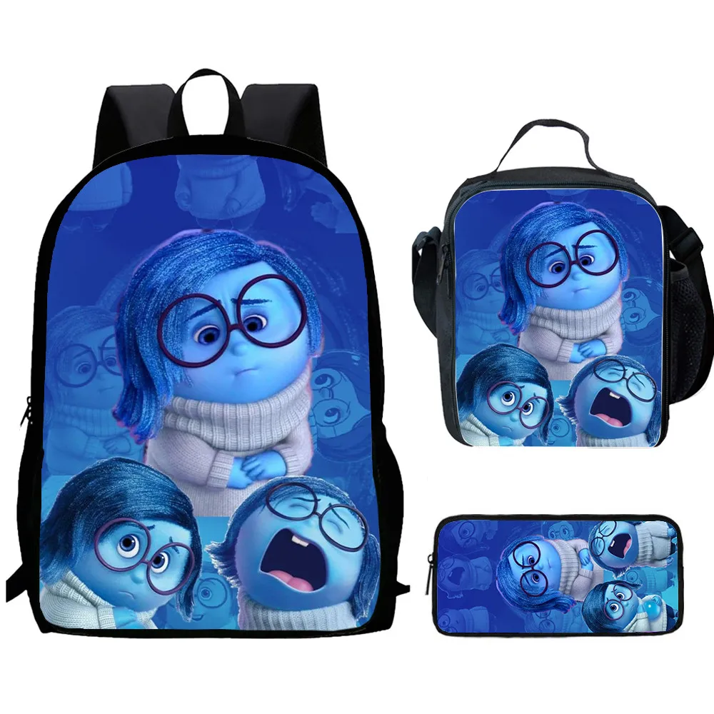 Cartoon Inside Out Backpack 3 Piece Set Travel Daypack Combination ...