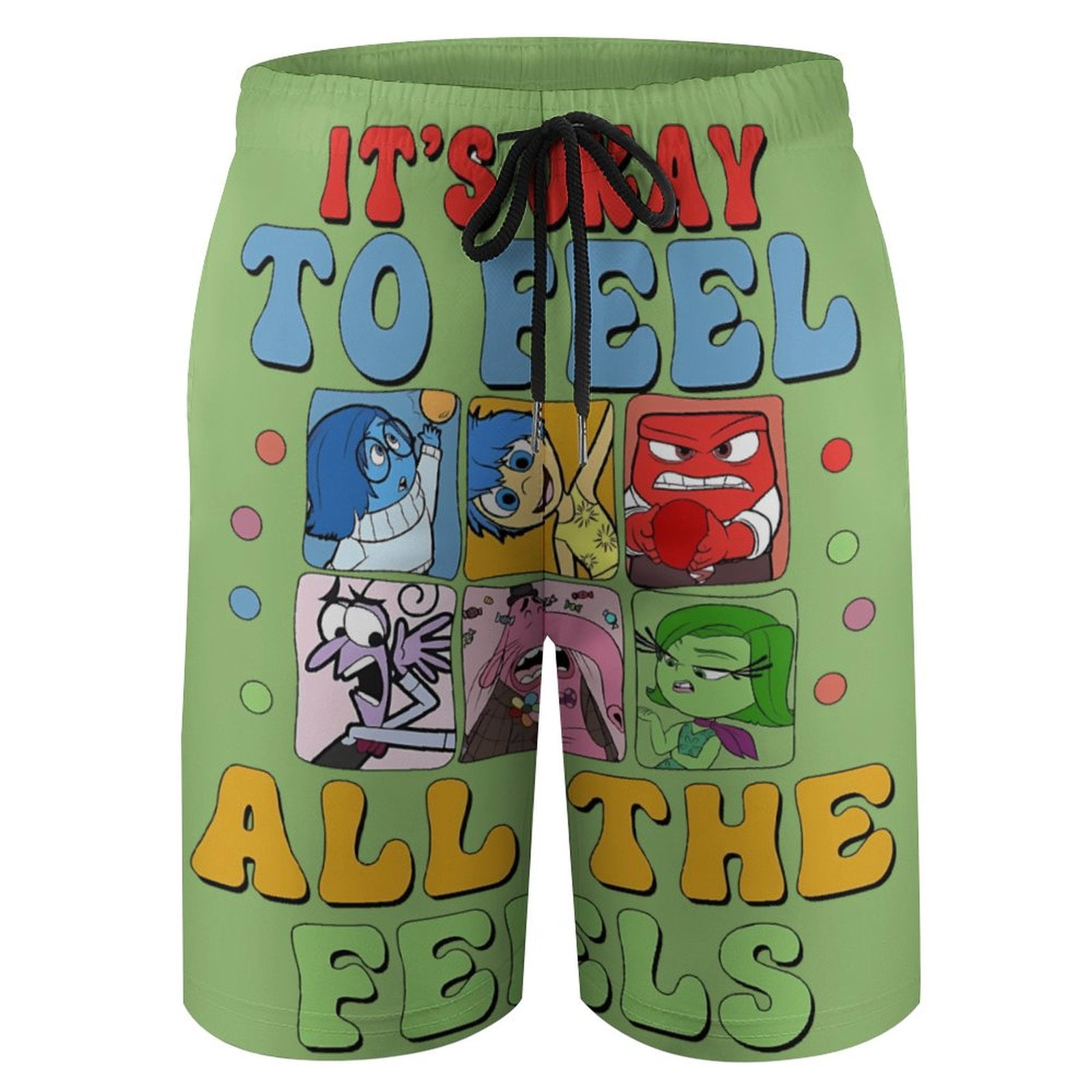 Cartoon Inside-Out Boys Swim Trunks with Pocket Quick Dry Swimwear Swim ...