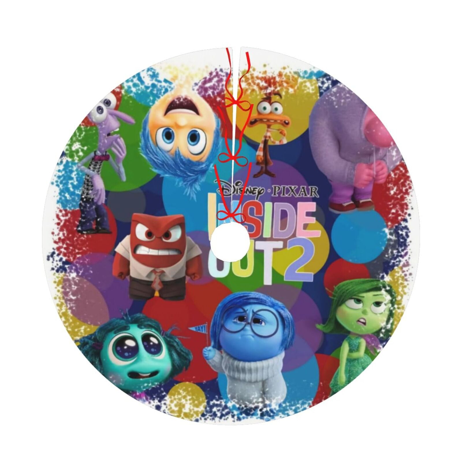 Cartoon Inside Out Christmas Tree Skirt 30 Inch Xmas Tree Skirts Mat ...