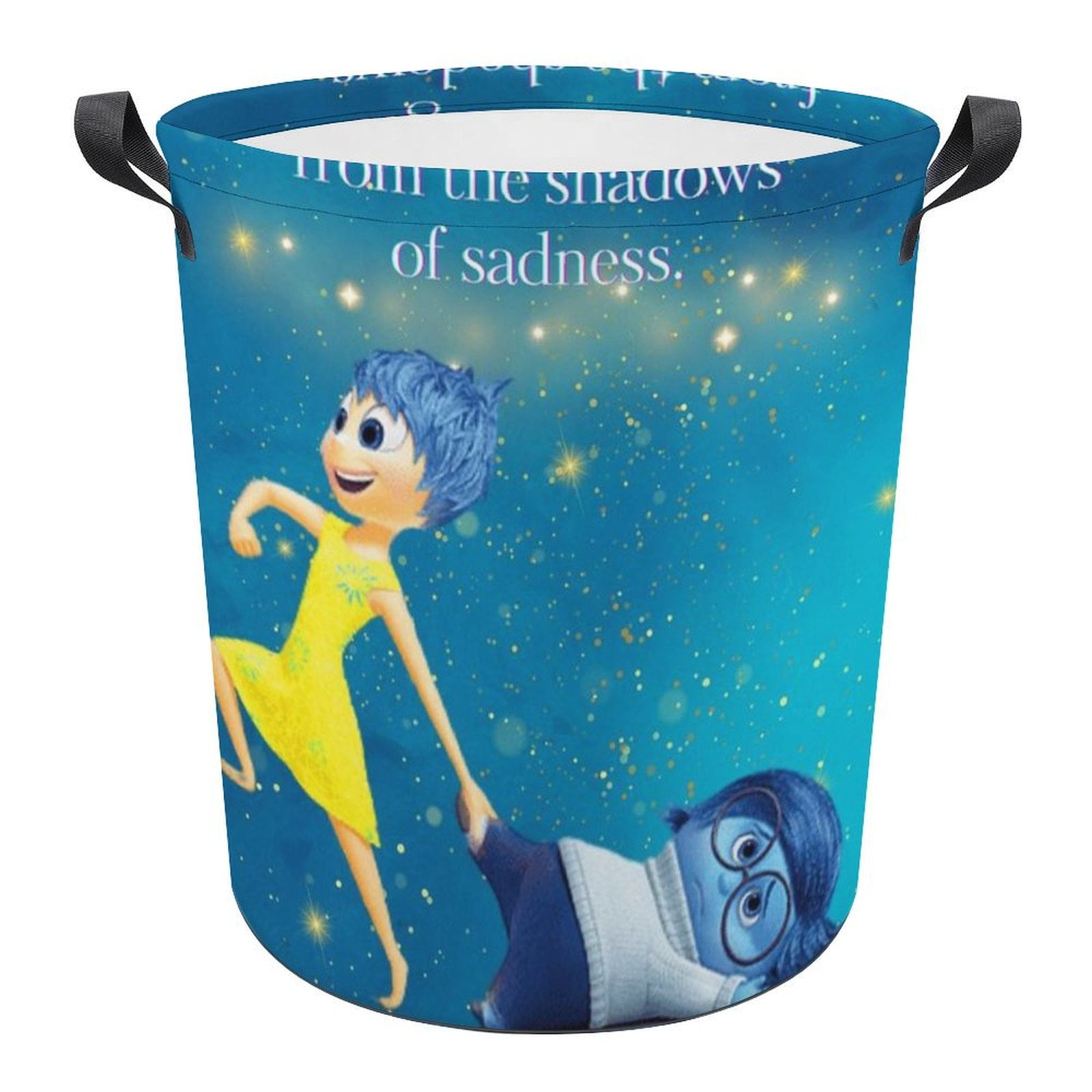 Cartoon Inside Out Storage Basket Circular Hamper with Handle Foldable ...