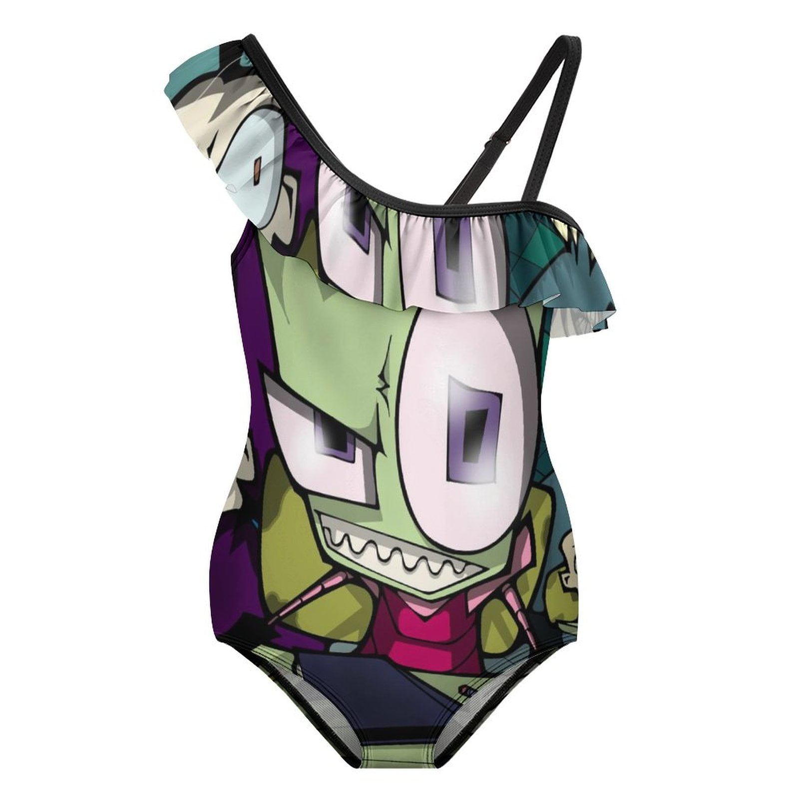 Cartoon Invader Zim One-Piece Swimsuit for Girls Adjustable One ...