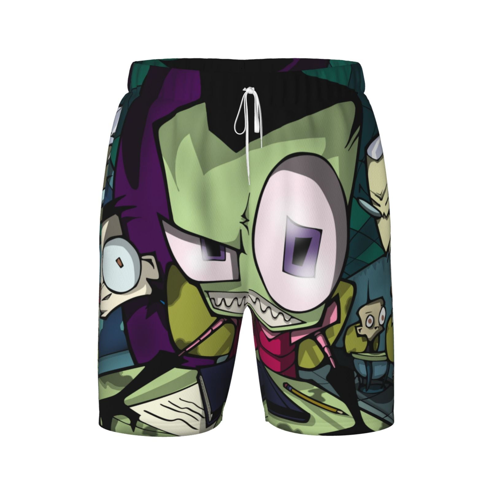 Cartoon Invader Zim Teen Swim Trunks Summer Beach Board Shorts Quick ...