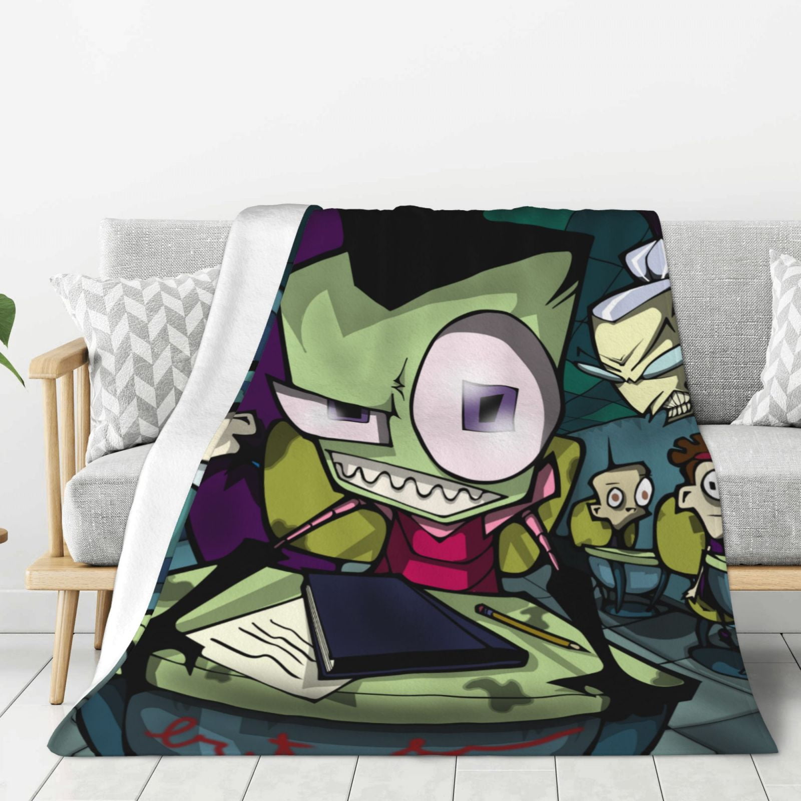 Cartoon Invader Zim Thick Blanket Cozy Soft Fuzzy Anti-pilling Flannel ...