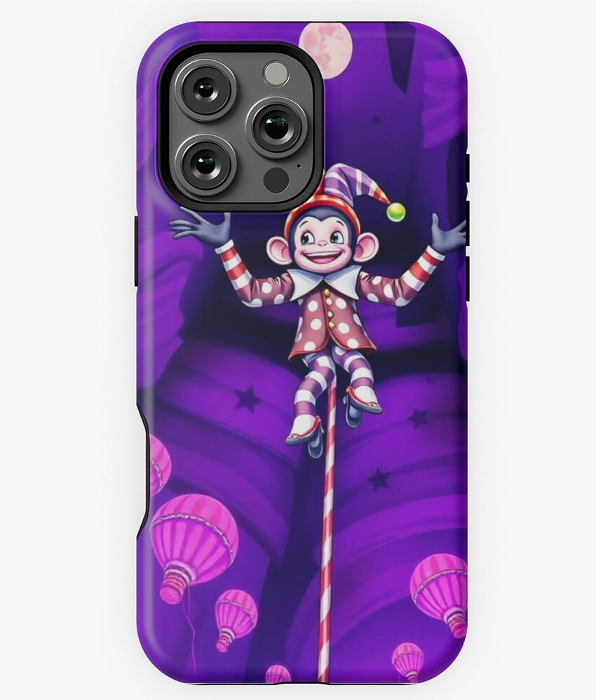 Cartoon Jester Monkey Balancing Phone Case for iPhone 16 15 14 13 12 11 ...