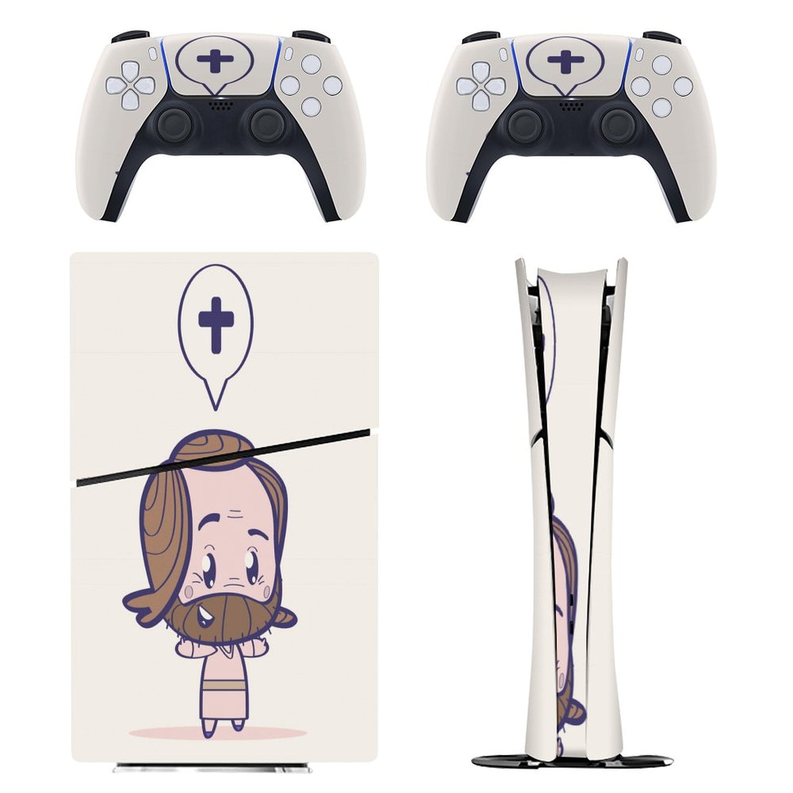 Cartoon, Jesus, Cross PS5/PS5 Slim Digital Disc Skin Sticker For ...