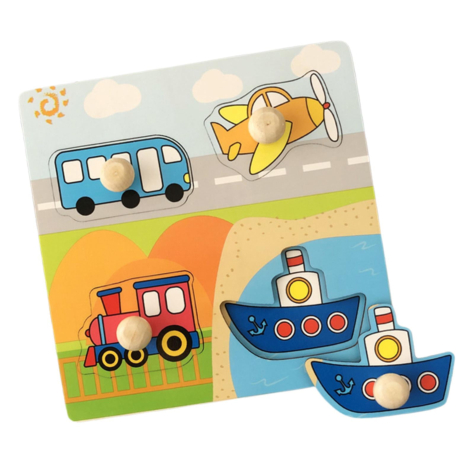 Cartoon Jigsaw Puzzles Fine Motor Skill Shape Matching Game Knob ...