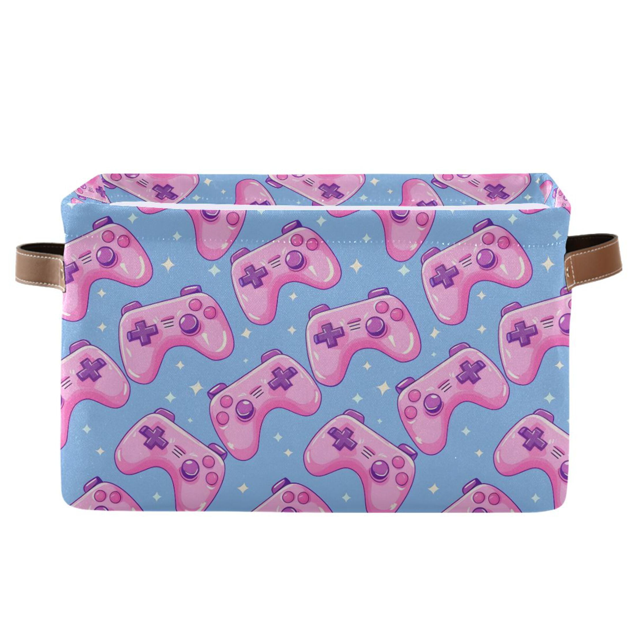 Cartoon Joysticks Storage Bins with Handle Fabric Organizer Basket ...