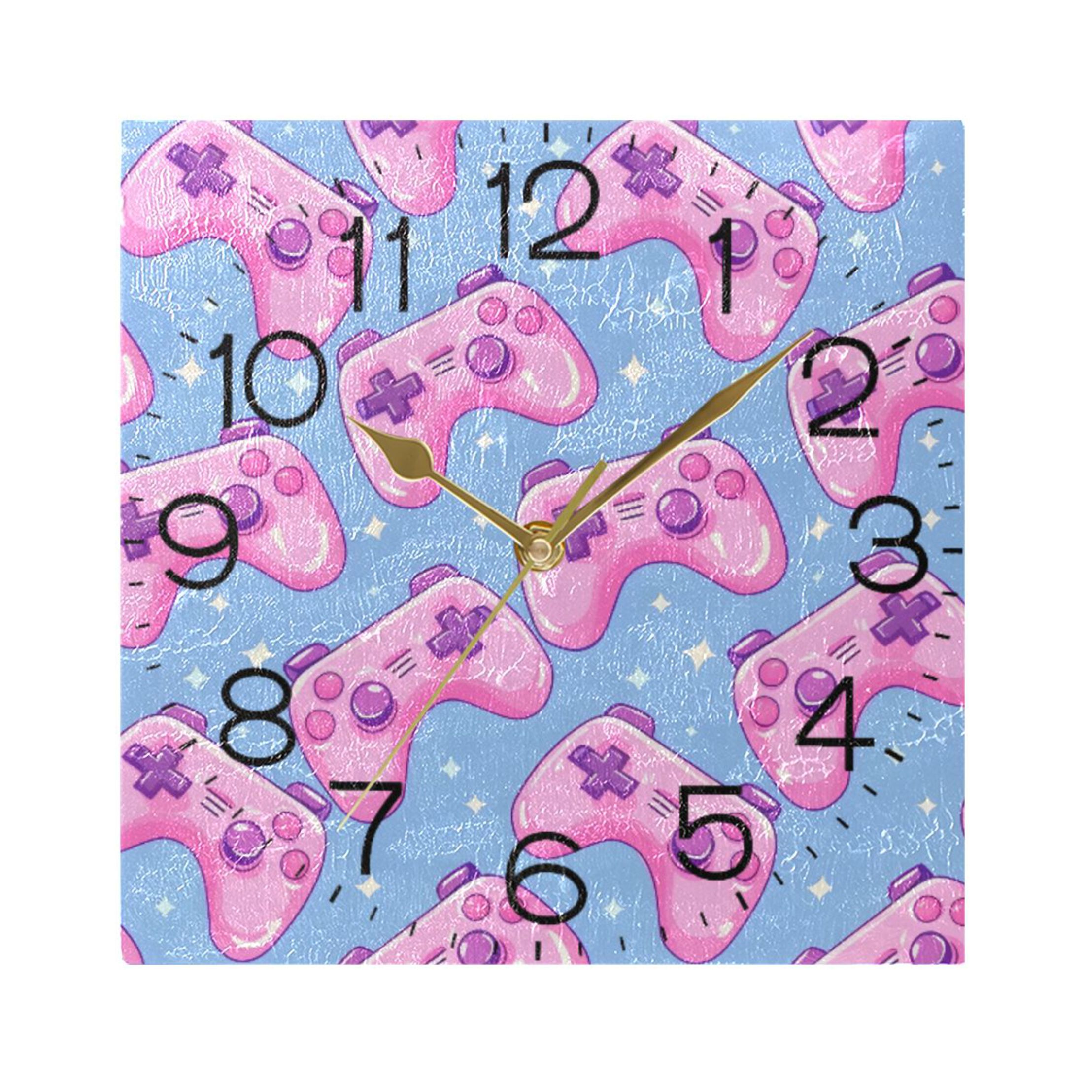 Cartoon Joysticks Wall Clock 7.78" Non-Ticking Silent Battery Operated ...