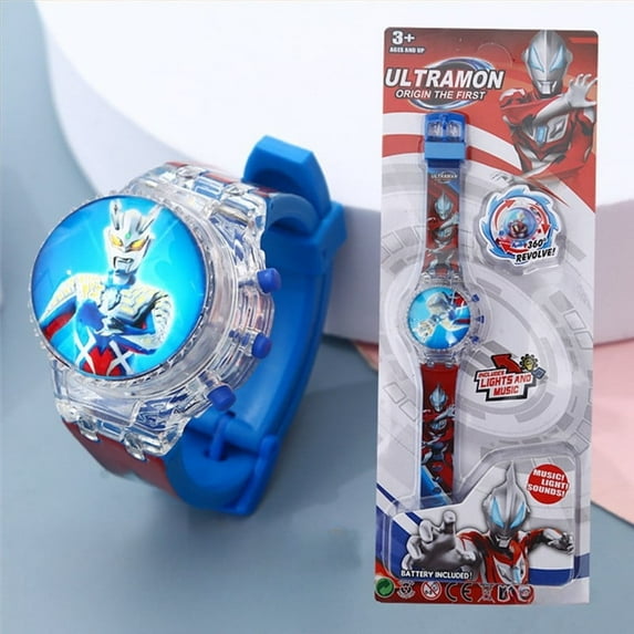 Cartoon KRM KT CNM Big-ear Dog Rotating flip cover glowing music watch ...