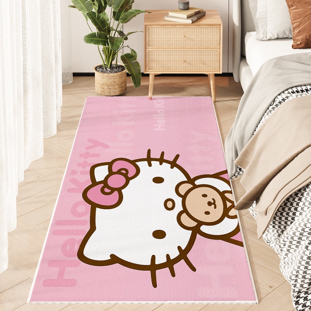 Cartoon KT Cat Home Carpet Bedroom Bedside Rug Sofa Throw Rug Coffee ...