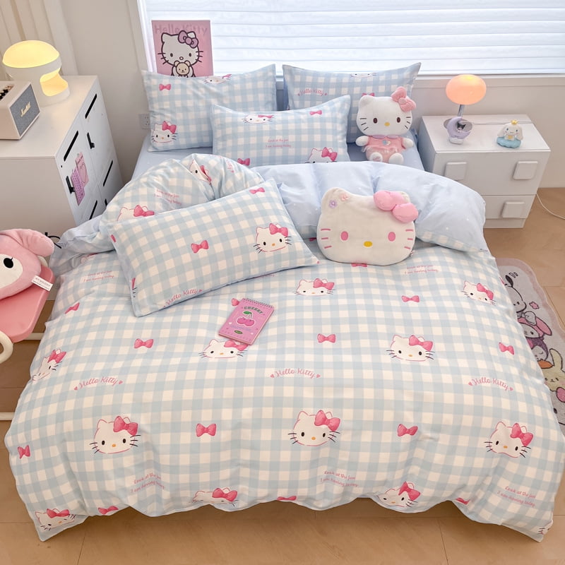 Cartoon KT Cat KRM CNMR Big-ear Dog 100% Cotton Bedding Four-piece Set ...