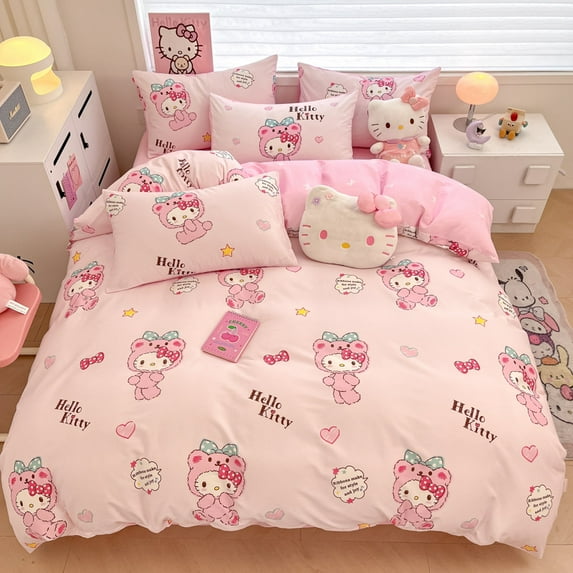 Cartoon KT Cat KRM CNMR Big-ear Dog 100% Cotton Bedding Four-piece Set ...