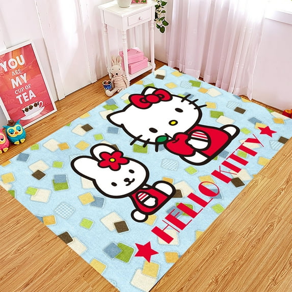 Cartoon KT Cat Rug Ins Style Home Rug Living Room Carpet Bedroom ...