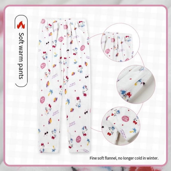 Cartoon KT KRM CNMR Flannel Cartoon Walking Pants Pajama Pants Thick ...