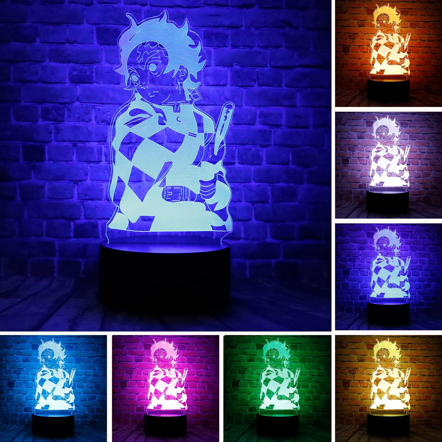 Cartoon Kamado Tanjirou Demon Slayer Anime Figure 3D Optical Illusion ...