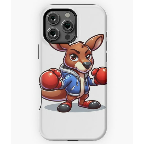 Cartoon Kangaroo Boxing Jacket Phone Case for iPhone 16 15 14 13 12 11 ...