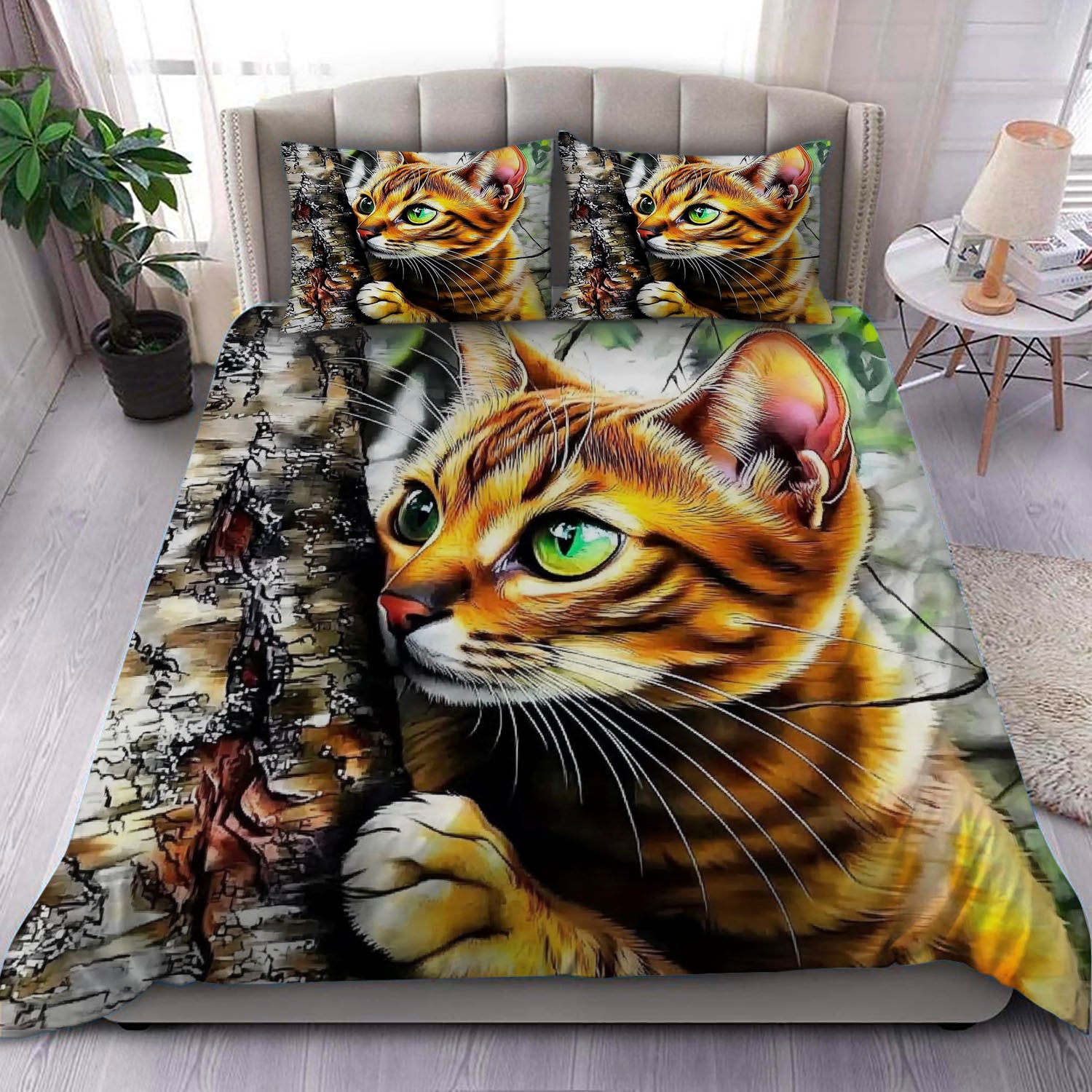 Cartoon Kawaii Cat Comforter Set Twin Size 3D Animals Flower Toddler ...