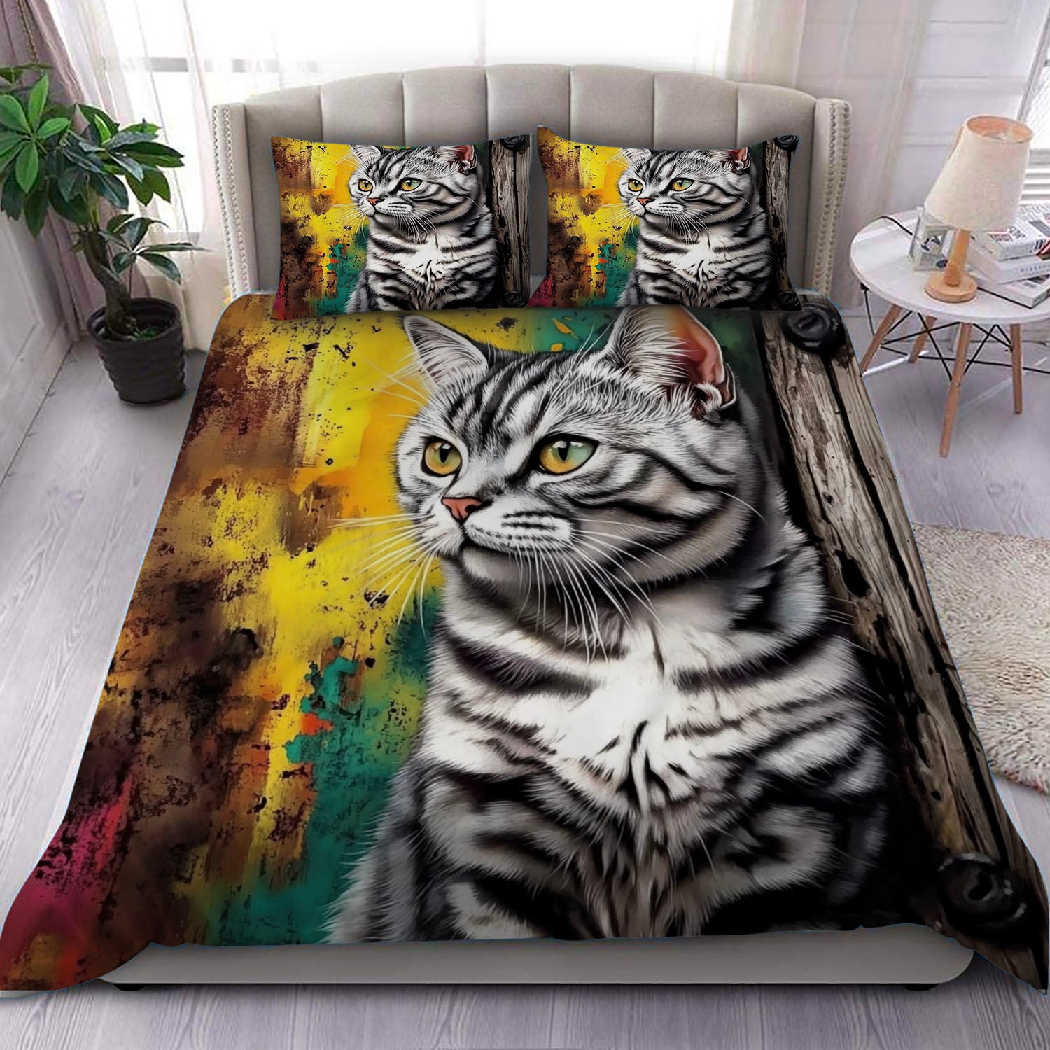 Cartoon Kawaii Cat Comforter Set Twin Size 3D Animals Flower Toddler ...