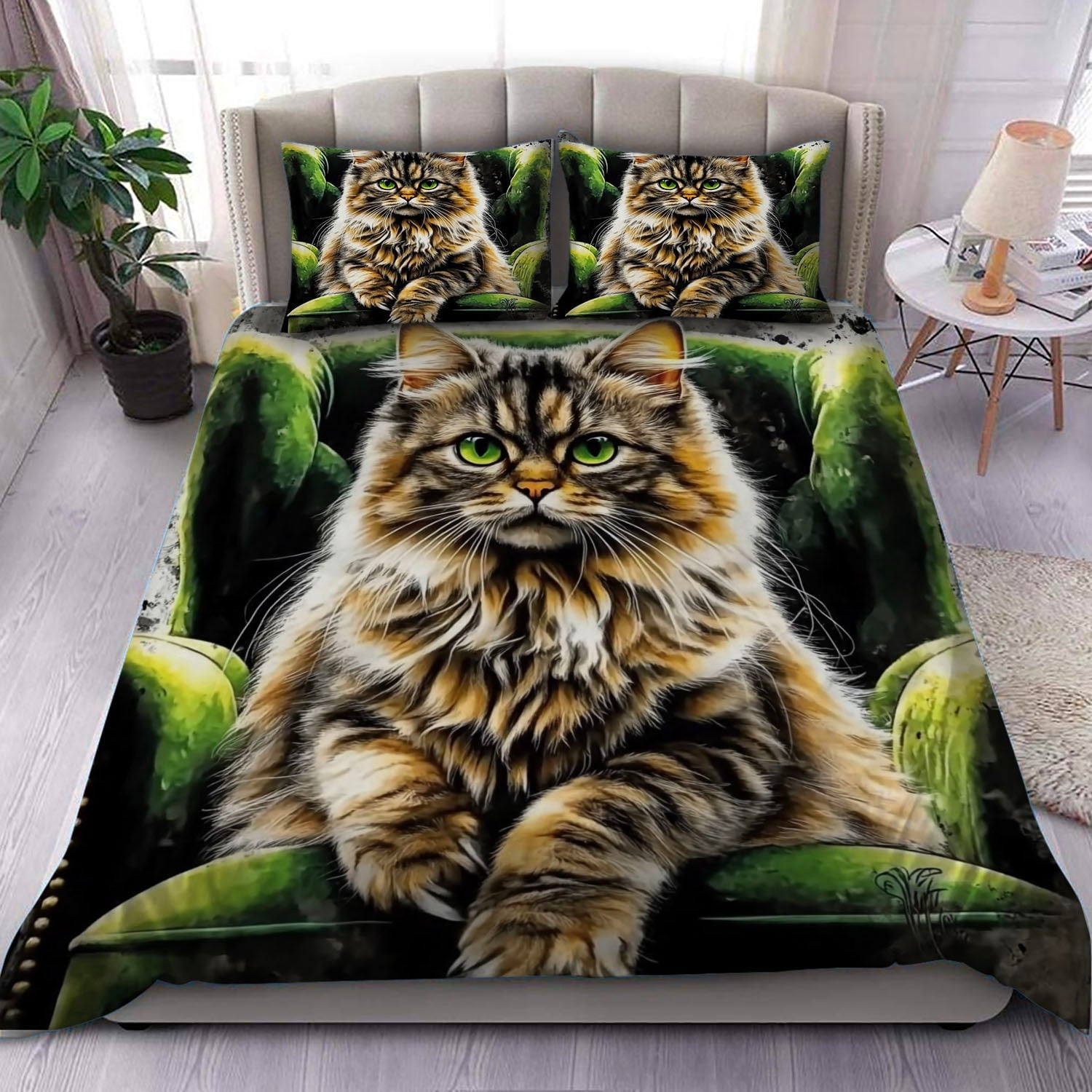 Cartoon Kawaii Cat Comforter Set Twin Size 3D Animals Flower Toddler ...