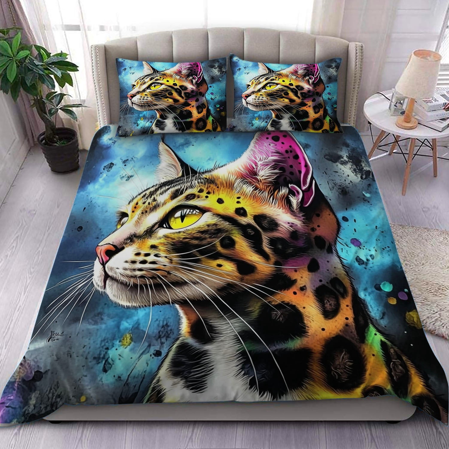 Cartoon Kawaii Cat Comforter Set Twin Size 3D Animals Flower Toddler ...