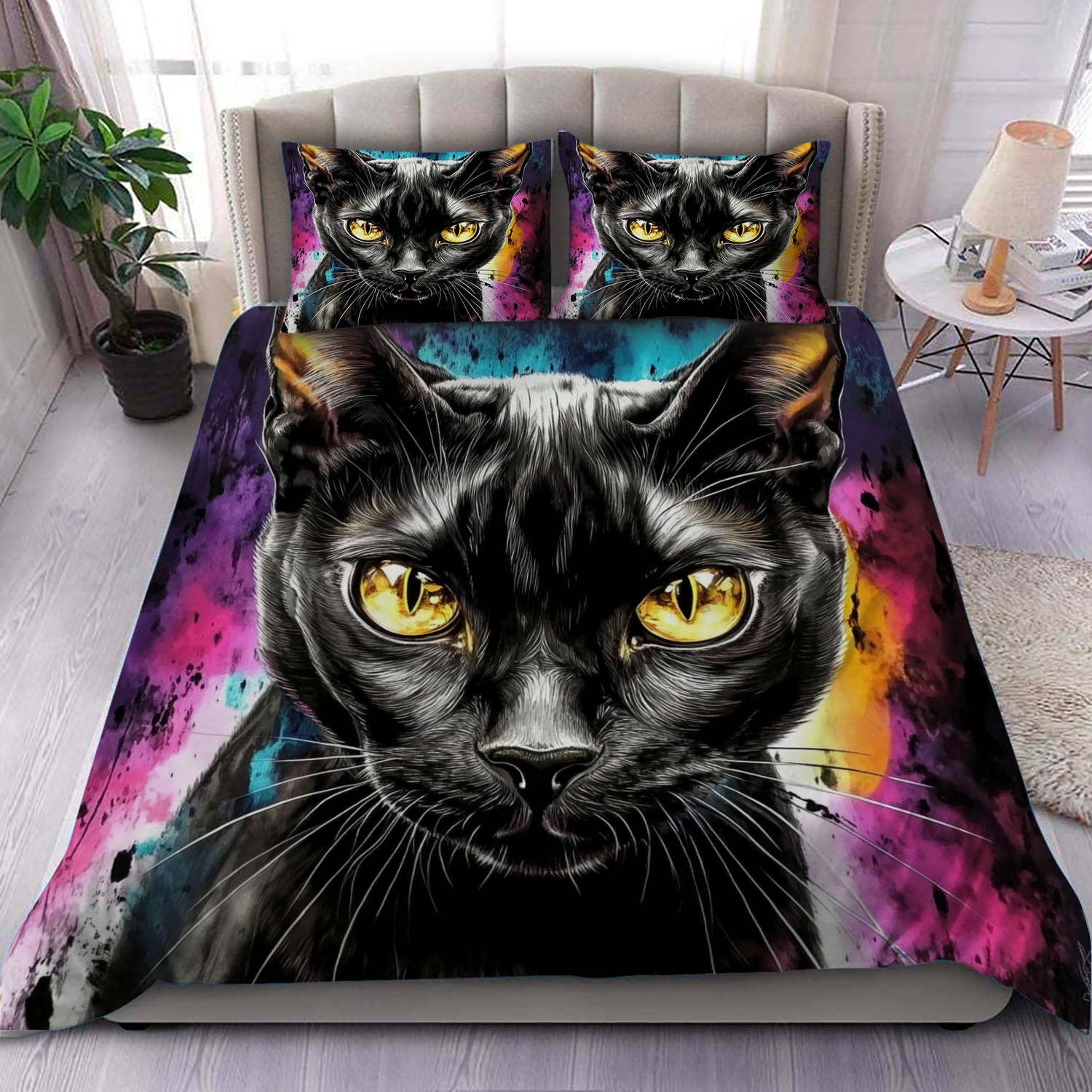 Cartoon Kawaii Cat Comforter Set Twin Size 3D Animals Flower Toddler ...