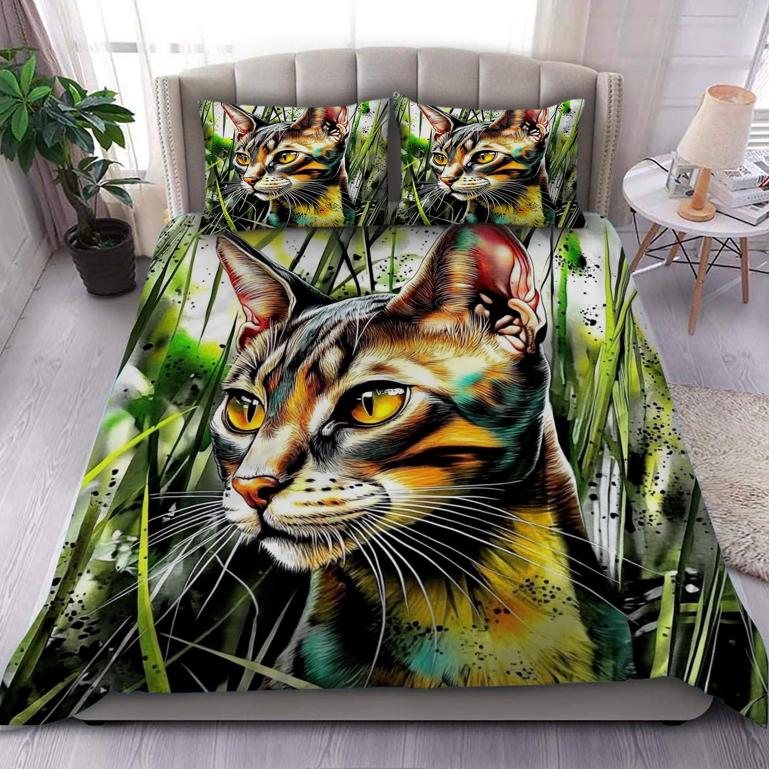 Cartoon Kawaii Cat Comforter Set Twin Size 3D Animals Flower Toddler ...