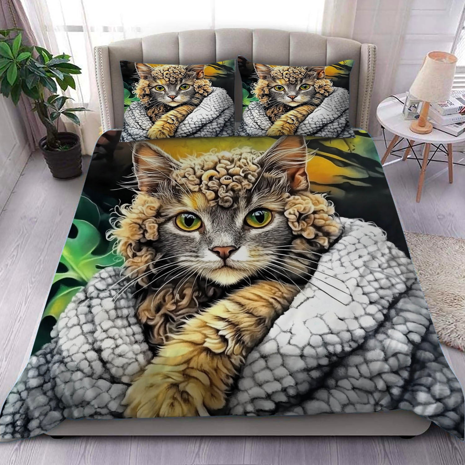 Cartoon Kawaii Cat Comforter Set Twin Size 3D Animals Flower Toddler ...