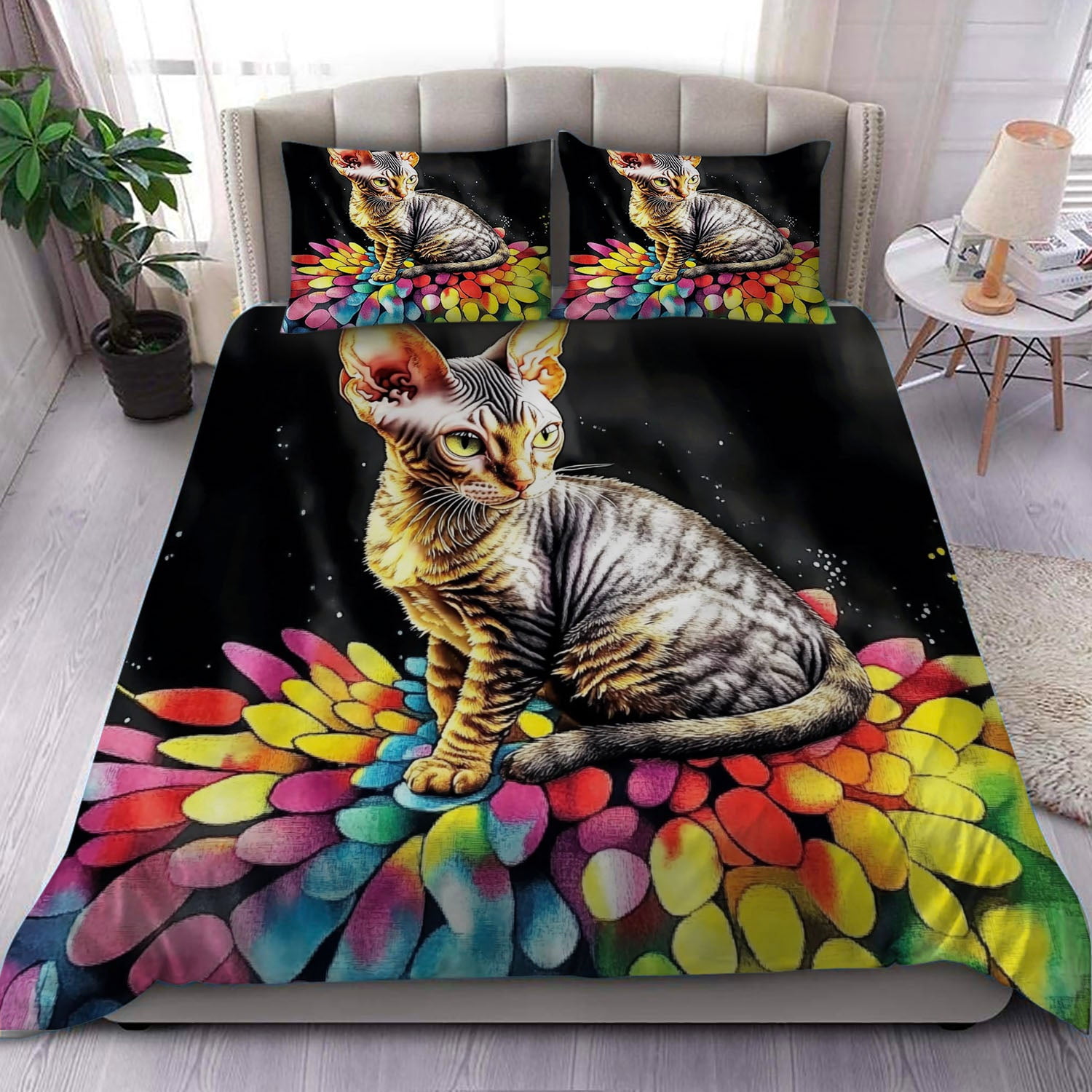 Cartoon Kawaii Cat Comforter Set Twin Size 3D Animals Flower Toddler ...