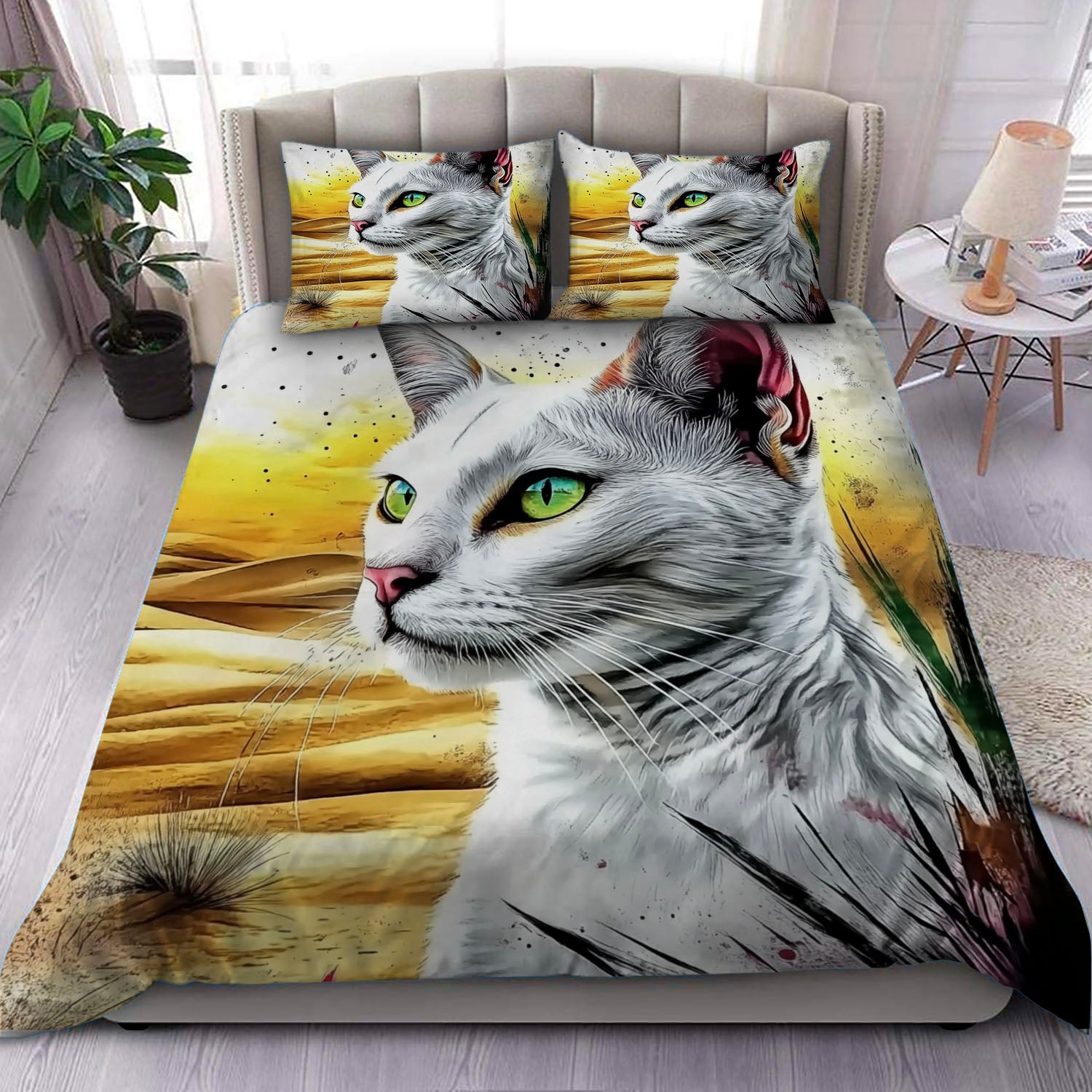 Cartoon Kawaii Cat Comforter Set Twin Size 3D Animals Flower Toddler ...
