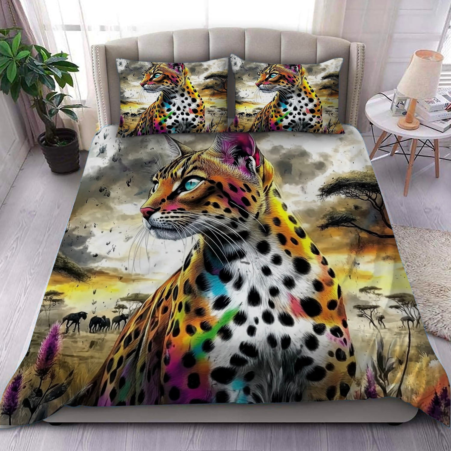 Cartoon Kawaii Cat Comforter Set Twin Size 3D Animals Flower Toddler ...