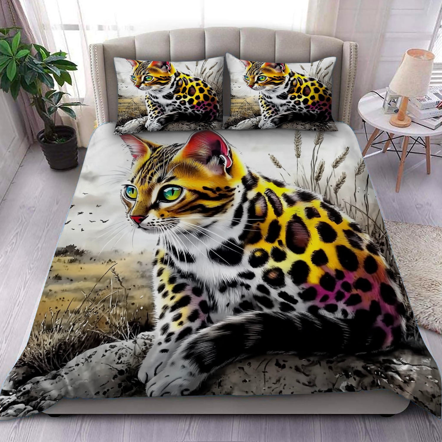 Cartoon Kawaii Cat Comforter Set Twin Size 3D Animals Flower Toddler ...