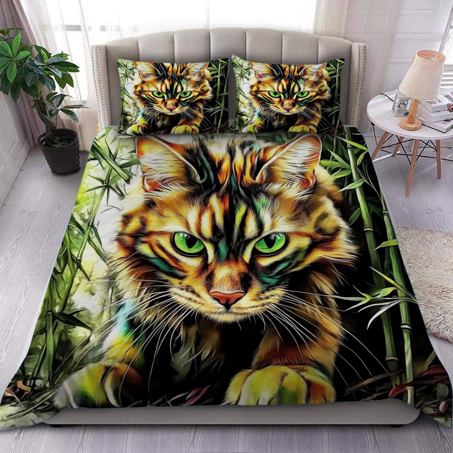 Cartoon Kawaii Cat Comforter Set Twin Size 3D Animals Flower Toddler ...